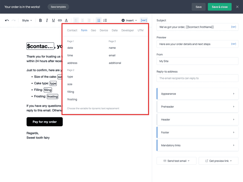 Getform Now Supports Dynamic Text Replacement for Forms and Emails Getform Now Supports Dynamic Text Replacement for Forms and Emails